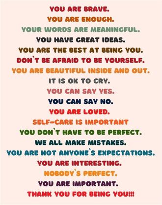 Generic Encouragement Wall Art for Kids Room - Positive Affirmation Print You Are Brave, Kind, Enough, Motivational Decor for Children, Nursery, Study Room(Un