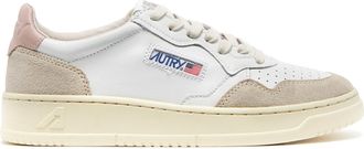 Autry Baskets Medalist Cuir Blanc, Beige, Rose
