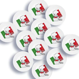 Cristalica Pizzateller 33cm Rot/gr&uuml;n 12 St&uuml;ck