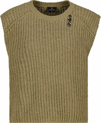 Monari Chenille-Weste - - Knitwear - Damen - Gr&uuml;n - L
