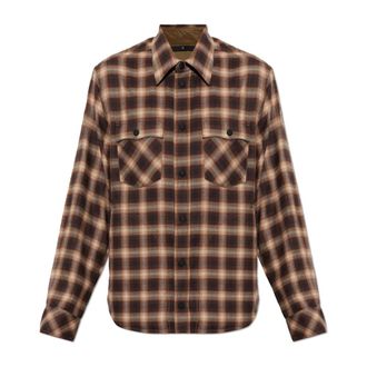 Moncler Chemise &agrave; Manches Longues &agrave; Carreaux - Homme - Chemises - Brun - Taille: XL