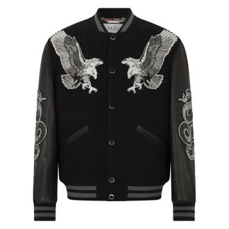 Philipp Plein Varsity Jacke Tattoo Strass - - Jackets - Herren - Schwarzk - 2XL