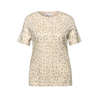 Street One Femme, Tops, Beige, Taille: 30 FR T-Shirt Classique en Coton
