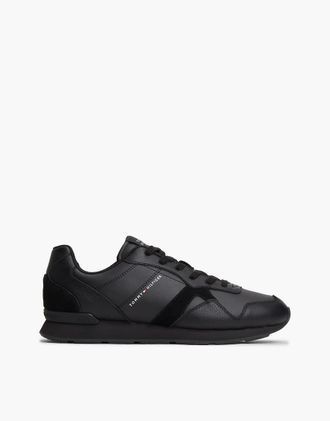Tommy Hilfiger Sneaker aus Leder mit gepr&auml;gtem Logo in Schwarz