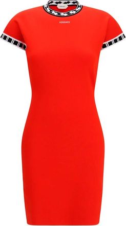 Versace Baumwoll-Strickkleid - - Dresses - Damen - Rot - M