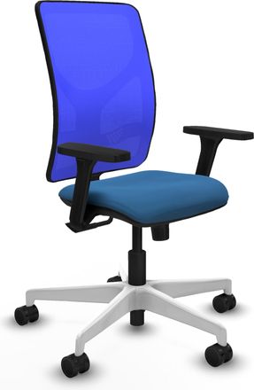 Piqueras y Crespo Drehstuhl f&uuml;r den Schreibtisch, mit 3D-Armlehnen, h&ouml;henverstellbare Lendenwirbelst&uuml;tze, ausgestattet mit 3 Positionen und Schneideschaum, Blau/Hellbla