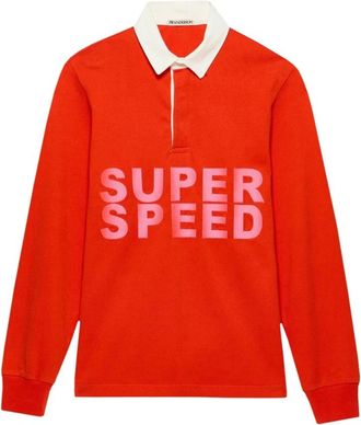 J.W.Anderson Femme, Tops, Rouge, Taille: 38 FR Super Speed Rugby Polo