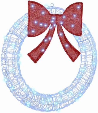 vidaXL Kranz mit 60 LEDs Blau 75 cm Acryl vidaXL