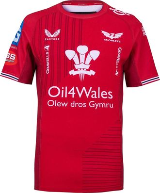 Castore Scarlets Rugby-Shirt f&uuml;r Herren (Scharlachrot)