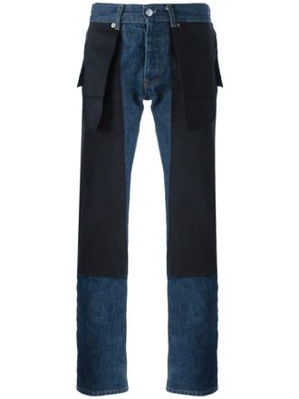 Helmut Lang jean à empiècements - Bleu