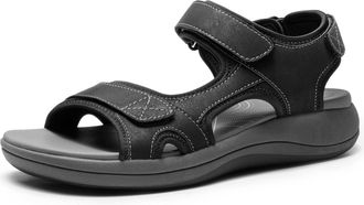 Dream Pairs Damenschuhe Freizeitsandalen Leichtes EVA-Fußbett & rutschfeste TPR-Sohle Verstellbare Riemen für optimalen Halt, Size 36.5, Schwarz, DWUMST2503