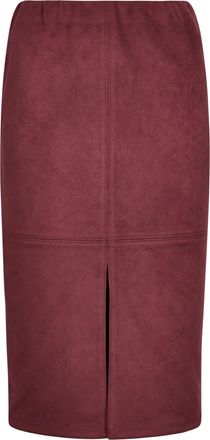 Apricot Split Front Suede Pencil Skirt
