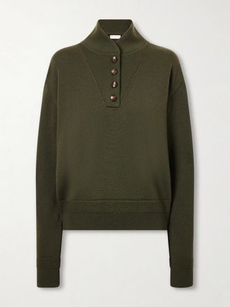 Veronica de Piante Pull Fa&ccedil;on Polo En Laine Alicia - Vert