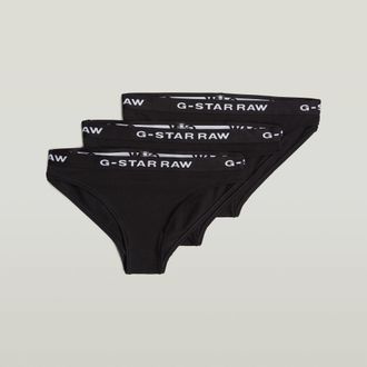 G-Star Slips 3 Pack - Schwarz - Damen