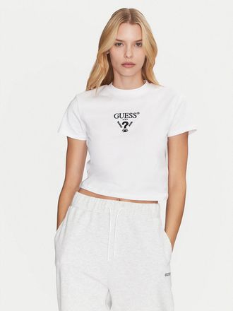 Guess T-Shirt V4YI20 KCDH1 Weiß Boxy Fit