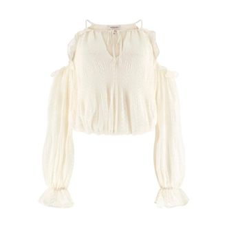 Guess Femme, Blouses et Chemises, Blanc, Taille: 38 FR Emilia Top