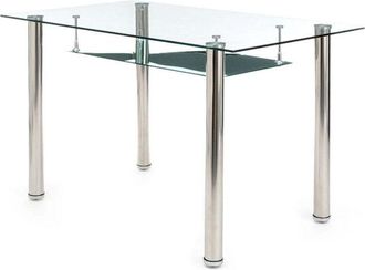 Oresteluchetta Schreibtisch aus geh&auml;rtetem Glas, modernes Design f&uuml;r B&uuml;ro, 70x120, Doig