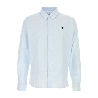 Ami Homme, Chemises, Bleu, Taille: L Chemise Oxford Brod&eacute;e