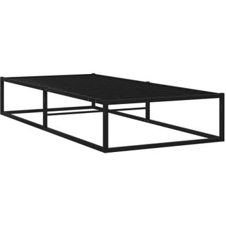 vidaXL Vidaxl - Lit avec une structure en m&eacute;tal noir bas disponible en diff&eacute;rentes tailles taille : 90 x 200 cm