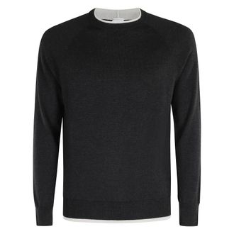 Eleventy Homme, Pulls, Noir, Taille: 2XL Pull en tricot gris et sable