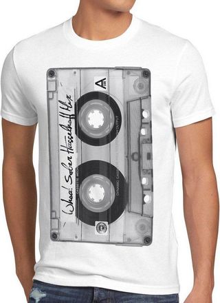 style3 T-Shirt DJ Kassetten fotodruck mc musik disco 80er 90er retro audio tape