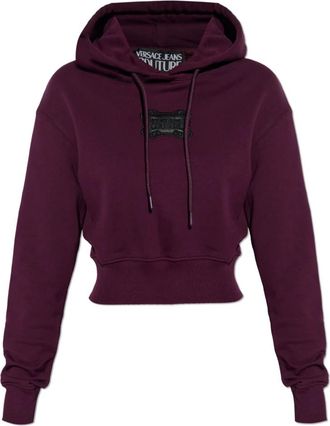 Versace Jeans Couture Femme, Sweatshirts et sweats à capuche, Rouge, Taille: 42 FR SweaT-shirt Court à Capuche
