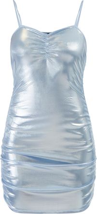 Faina Strick-Tr&auml;gerkleid mini Damen Blau Metallic