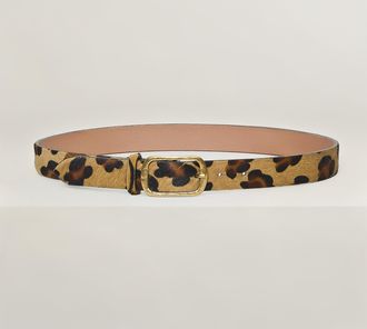 Reptiles House Alma Schnalle und 30 mm nahtloser Ponyfell gürtel - Leo