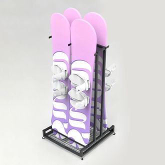 Generic Snackst&auml;nder,schwarzer Ski-/Schuhstock-/Snowboard-Bodenst&auml;nder,Ski- und Board-Displayhalter mit gro&szlig;er Kapazit&auml;t f&uuml;r die Garage,Skateboard-Organizer,A