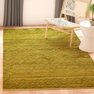 Safavieh Boho Teppich für Wohnzimmer, Esszimmer, Schlafzimmer - Adirondack Collection, Kurzer Flor, Grün und Dunkelgrün, 122 X 183 cm