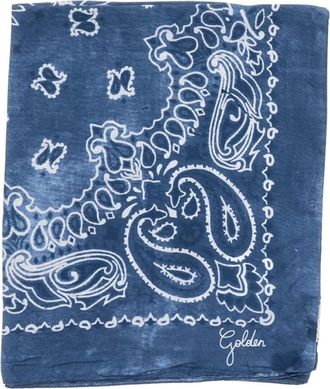 Golden Goose Femme, Accessoires, Bleu, Taille: ONE Size Foulard en Soie Imprim&eacute;