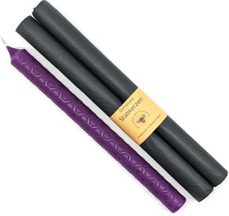 Generic Stabkerzen 100% Bienenwachs Honigwaben Muster 2 St&uuml;ck Brenndauer ca. 14 Stunden H&ouml;he 25 cm, &Oslash; 2,2 cm Premium Kerzen durchgef&auml;rbt Tafelkerze Haushaltsk