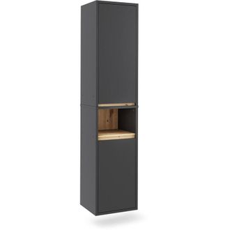 Vicco Hochschrank Viola, Grau/Artisan, 38 x 170 cm mit 2 T&uuml;ren, Vicco