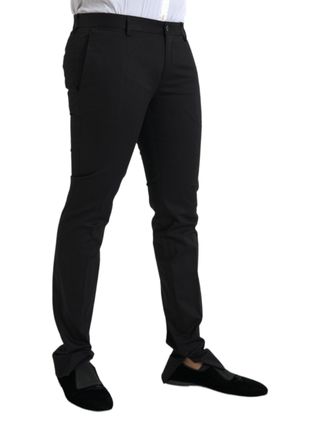 Dolce & Gabbana Mens Black Cotton Stretch Skinny Dress Pants Elastane