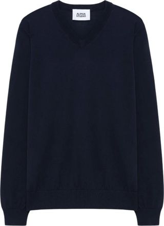 Alpha Studio Homme, Pulls, Bleu, Taille: 2XL Pull &agrave; col en V