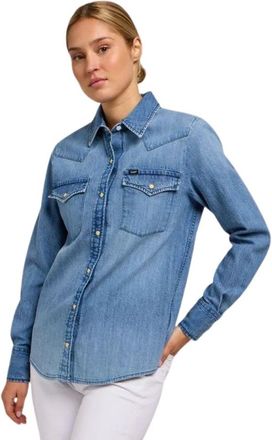 Lee Femme, Blouses et Chemises, Bleu, Taille: 36 FR Chemise Western Regular