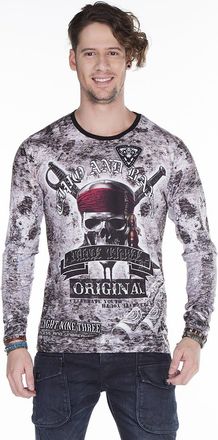 Cipo & Baxx Herren Sweatshirt CL276 Schwarz - Stylischer Pullover im Modernen Streetwear Look mit Rundhals & Print - Bequemer Sweater f&uuml;r Alltag, Freizeit & Party