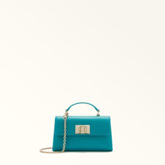 Furla 1927 Mini-tasche Amatore Blue Blau Strukturiertes Leder Damen