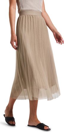 Street One Damen A361722 Plissée Tüll-Rock, Safari Beige, 34