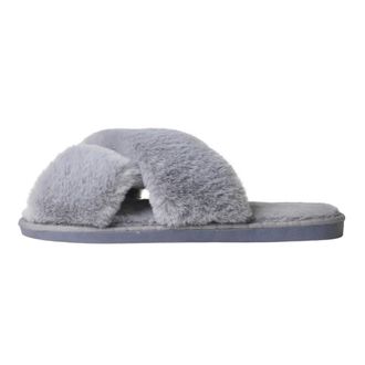 Americandreams Americandreams, Femme, Chaussures, Gris, Taille: 36 EU Lou Faux Fur Slippers