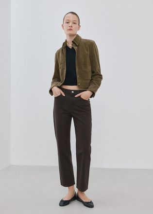 Mango Jean droit taille normale chocolat - Femme - 32 - MANGO