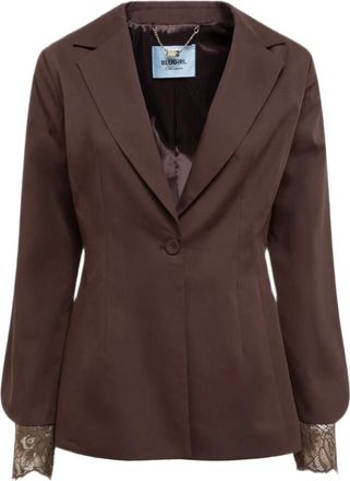 Blugirl Femme, Vestes, Brun, Taille: 36 FR Veste en Dentelle de Coton