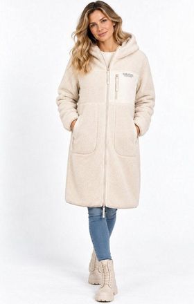 Sublevel Fleecejacke Damen Teddy Fleece Mantel Jacke Lang geschnitten kuschelig Perfekte Passform Hochwertige Verarbeitung, Angenehm weich & warm