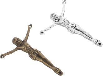 BESPORTBLE Massiver Kruzifix Anh&auml;nger 52cm aus Legierung Klassischer Selbstgemacht Kreuzanh&auml;nger f&uuml;r Herren Retro Finish Robustes Jesuskreuz f&uuml;r Armband und Hals