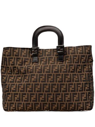 Fendi grand sac à main Twins en toile à motif Zucca (2010-2024) - Marron