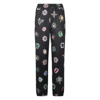 Moschino Moderne Bunte Hose mit Gummizug - - Trousers - Damen - Schwarzk - S