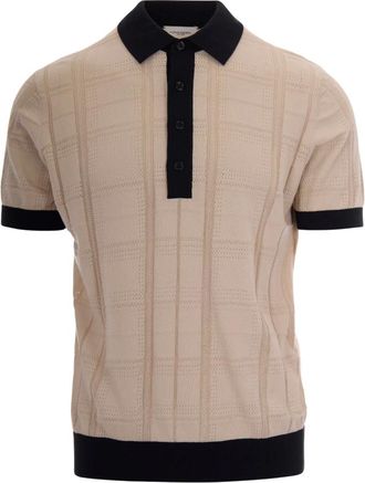 Paolo Pecora Homme, Tops, Beige, Taille: XL Polo Knit Shirt