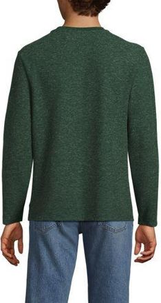 Lands End Struktur-Shirt mit Leinen, Herren, Größe:44-46 regular, Grün, Leinen/Polyester/Polyester-Mischung, by Lands End