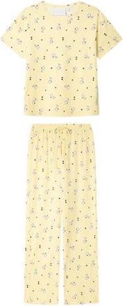 Women'secret Long Pyjama multilicense Happy Snoopy pour Femme, Citronier, XS