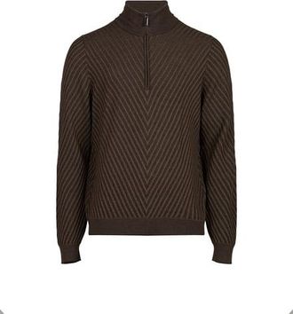 Emporio Armani Pull droit zipp&eacute; en laine